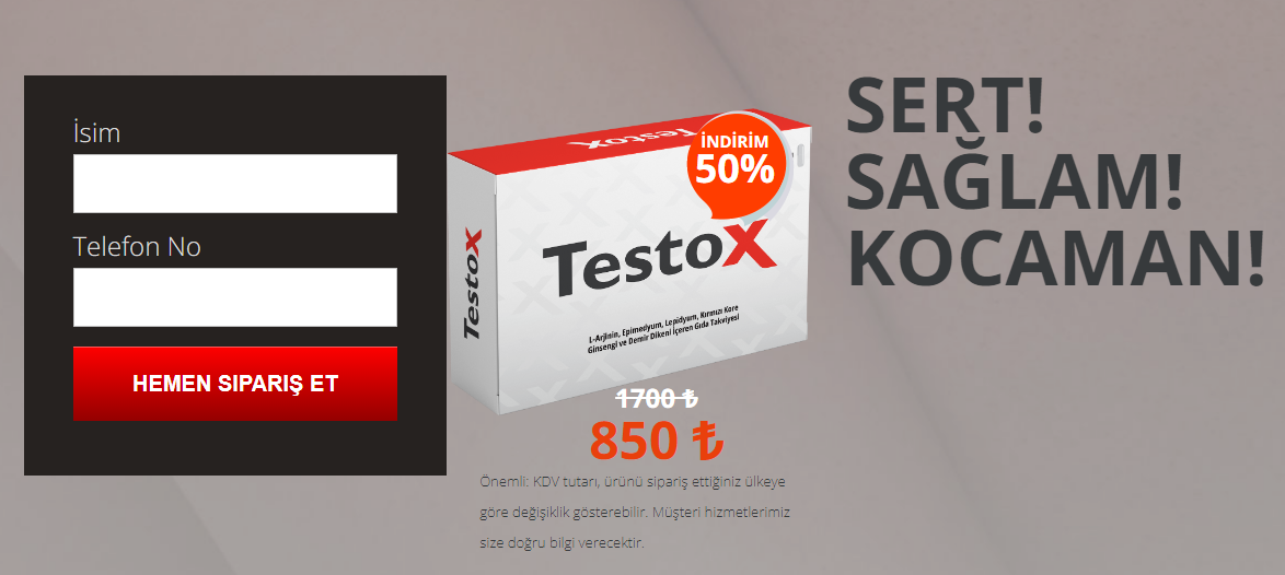 TestoX | Kapsül için Penisinizi haftada 3,2 cm büyütün (Türkiye)